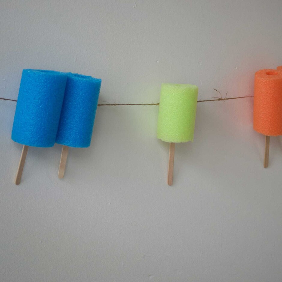 Pool Noodle Popsicle Banner | Dollar Tree