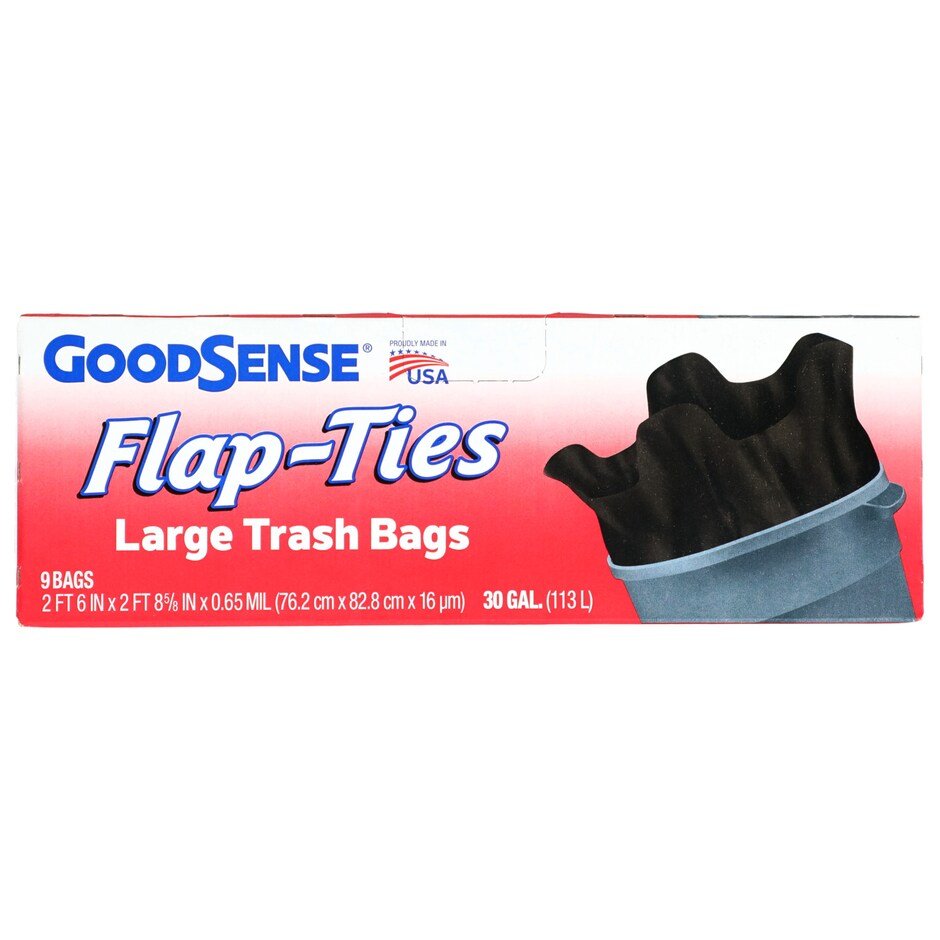 Good Sense Flap-Ties Large Trash Bags, 9-pc Pack. | Dollar Tree