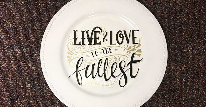 Decorate charger plates with wall decal stickers
