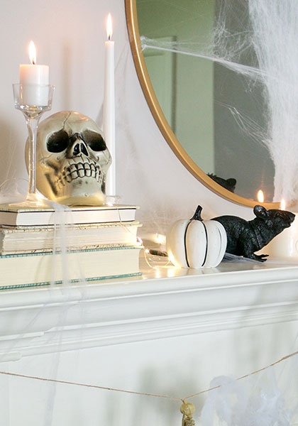 Visit our blog for this stylish & spooky Halloween mantel idea using ...