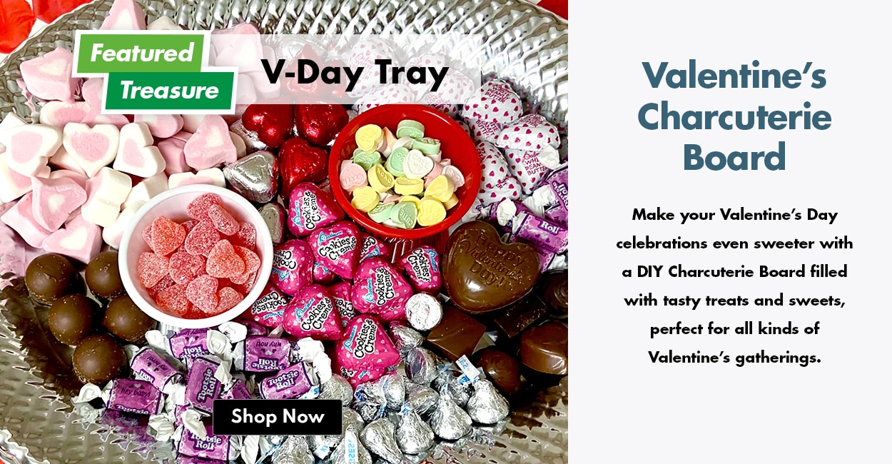 Blog idea: Silver plastic tray filled with Valentine’s candy and other ...