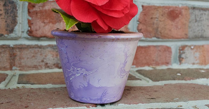Nail Polish Marbled Garden Pots
