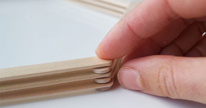 Layer popsicle sticks together to create this look.