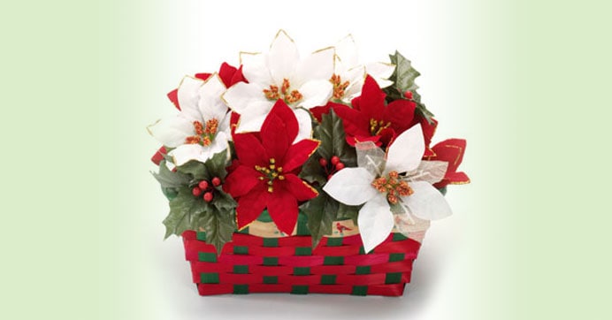 DIY Christmas Poinsettia Basket