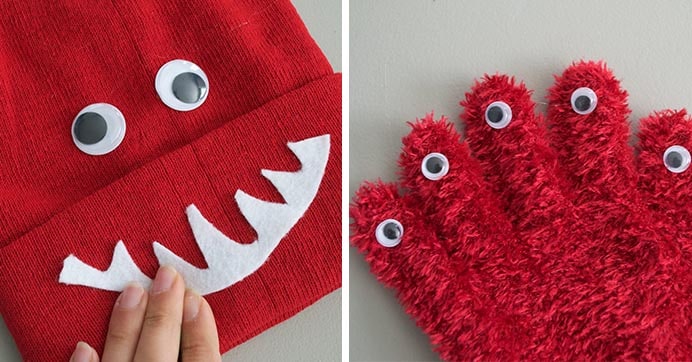 Handmade Monster Mittens | Dollar Tree