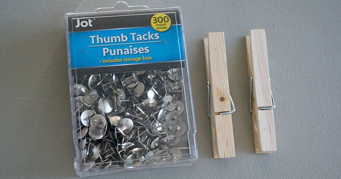 Clothespin Thumb Tacks