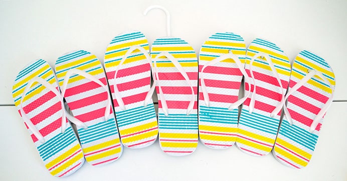 Attach the flip flops side by side