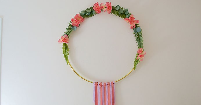 DIY Bohemian Macram√© Fun Hoop Wreath | Dollar Tree