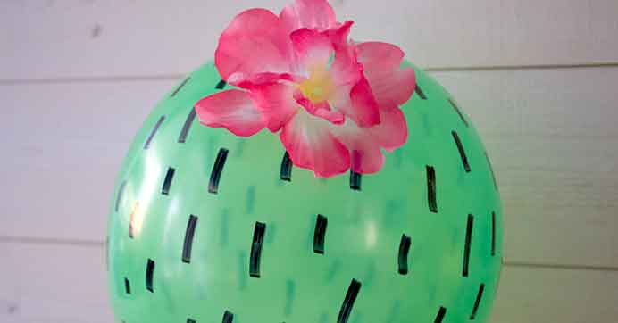 Adorable Balloon Cactus Idea