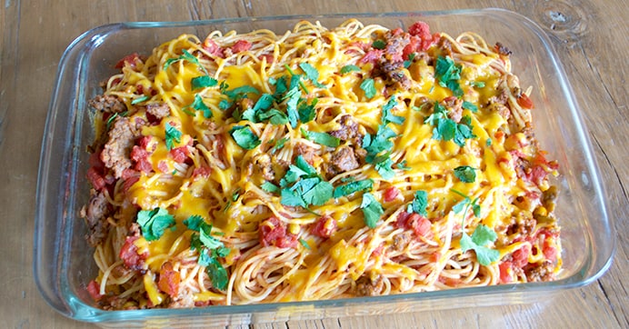 Easy Taco Spaghetti Bake