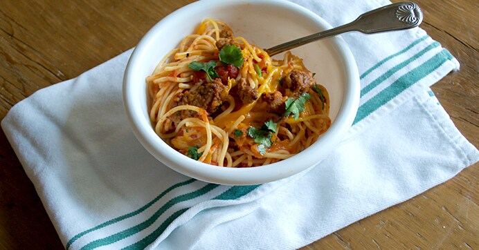 Easy Taco Spaghetti Bake