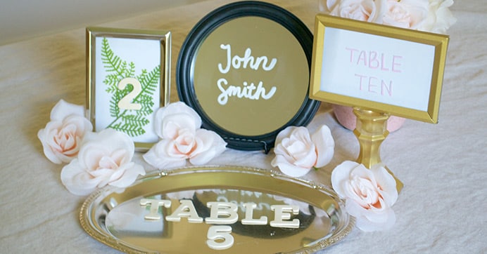 Table Signs Wedding Rustic Wood And Golden Top Table Mr Mrs Signs With