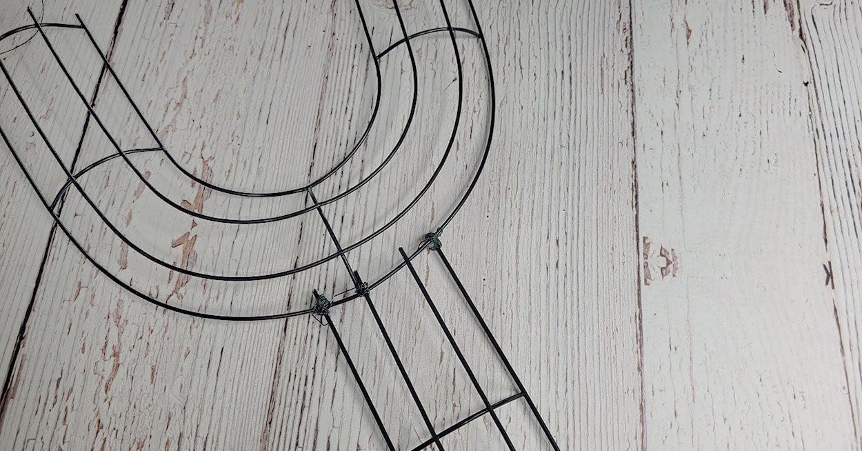 The letter Y created our of wire wreath forms