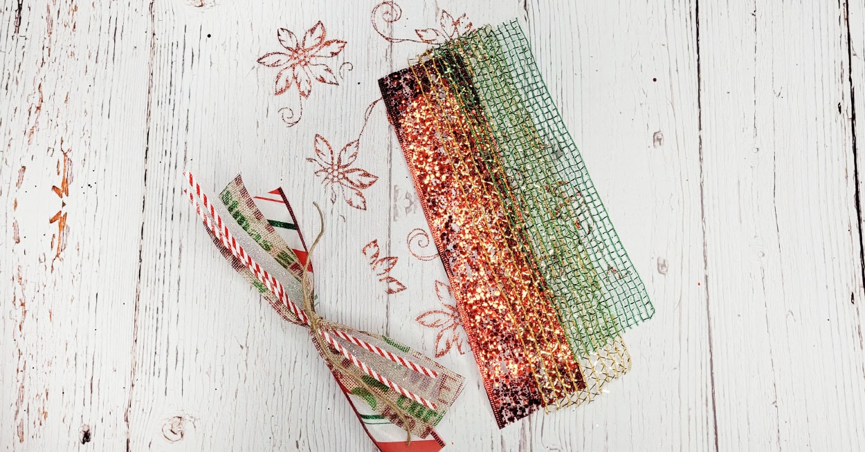 strips of different colors of ribbon