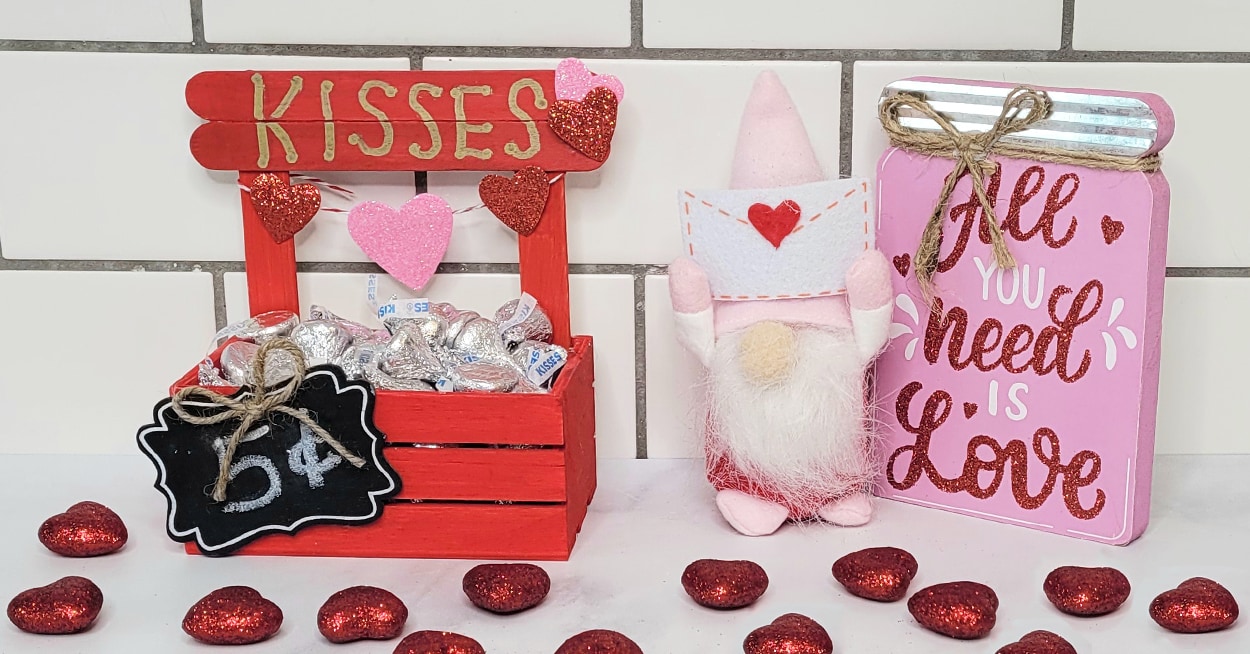 Kissing booth made from a craft crate and craft sticks, painted red ...